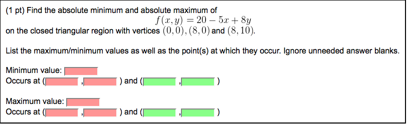Solved Find the absolute minimum and absolute maximum of on | Chegg.com