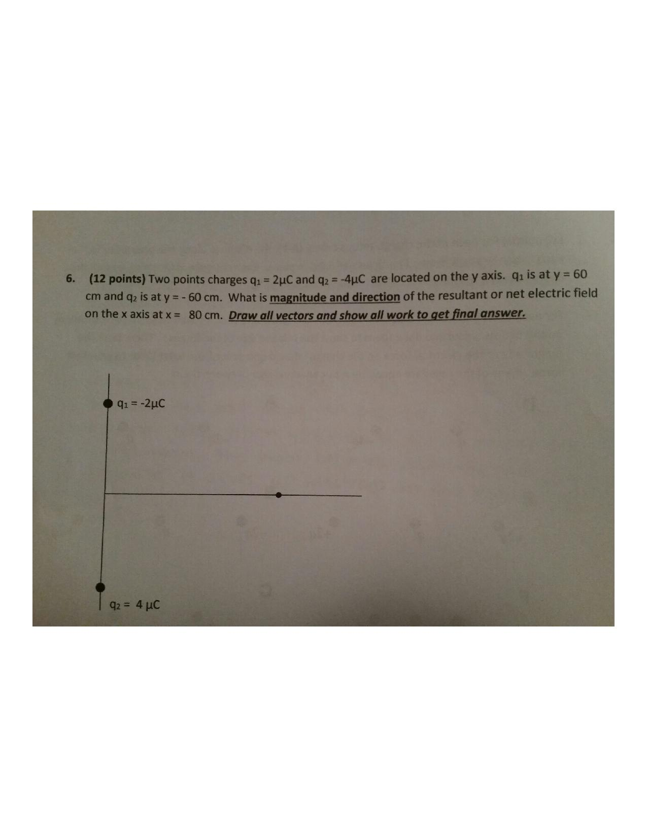 Solved Two points charges q_1 = 2mu C and q_2 = -4mu C are | Chegg.com