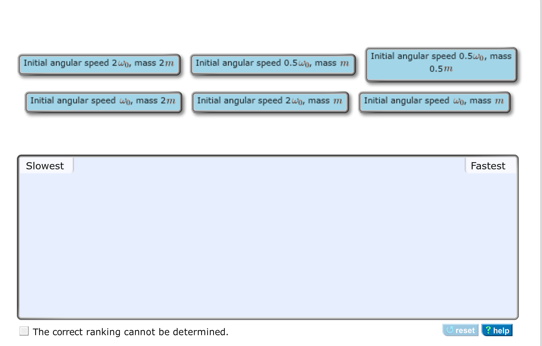Solved Initial angular speed 0.5wo, mass 0.5m Initial | Chegg.com