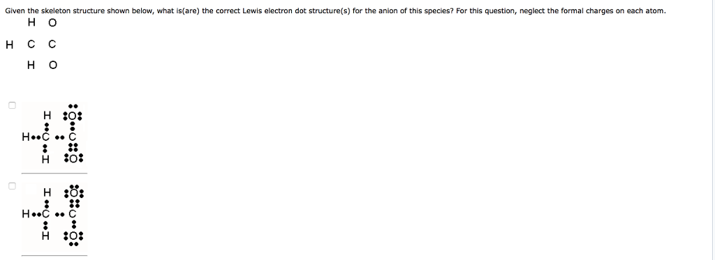 Solved Given the skeleton structure shown below, what | Chegg.com