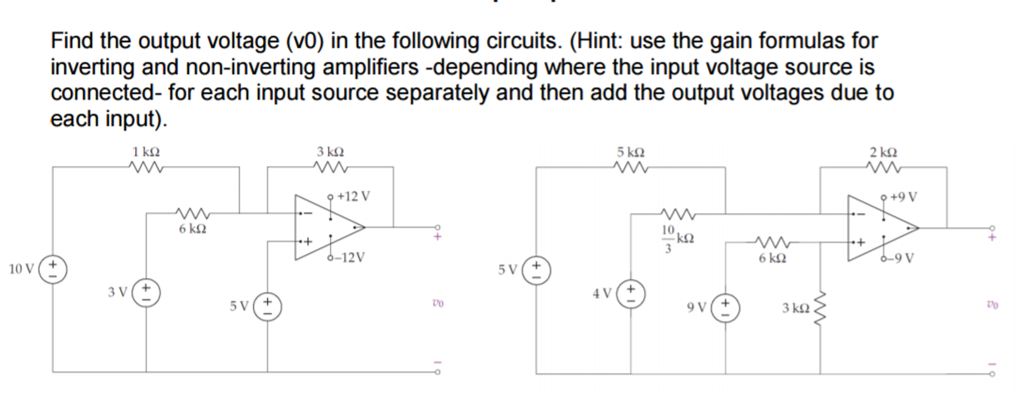 Solved Find the output voltage (v0) in the following | Chegg.com