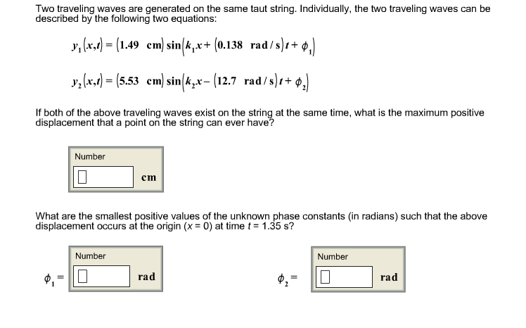Solved Two traveling waves are generated on the same taut | Chegg.com