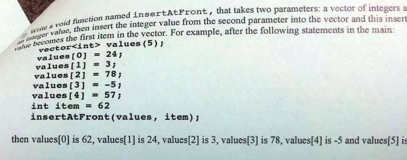 Solved Write A Void Function Named Insertatfront That Takes