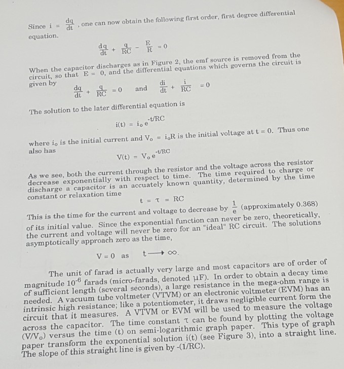 Solved EXPERIMENT THE RC CIRCUIT OBJECT The object of this | Chegg.com