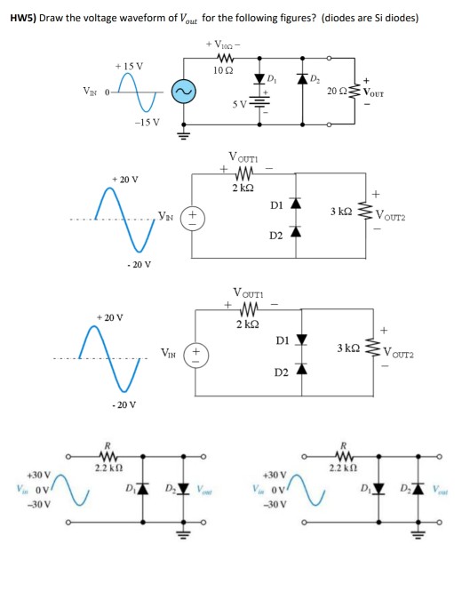 Solved HW5) Draw the voltage waveform of Vout for the | Chegg.com