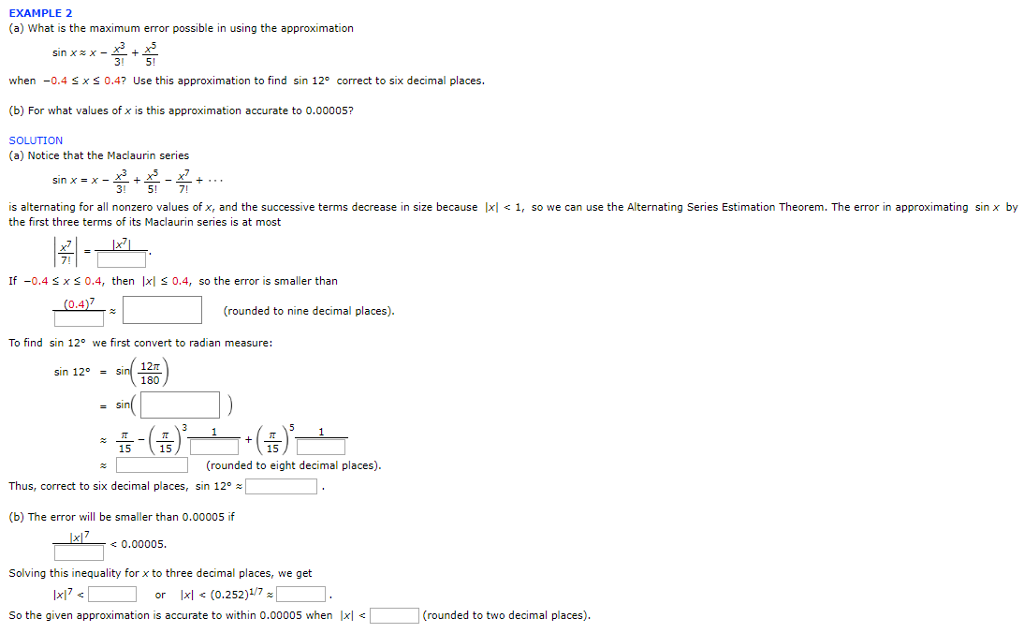 Solved Example 2 A What Is The Maximum Error Possible In 
