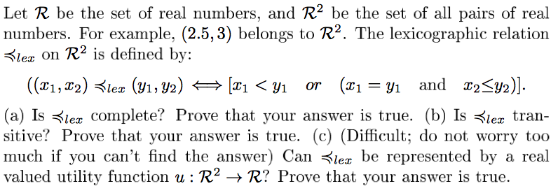 Solved Let R be the set of real numbers, and R2 be the set | Chegg.com