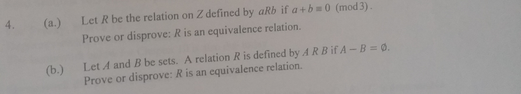 Solved Let R be the relation on Z defined by aRb if a + b = | Chegg.com