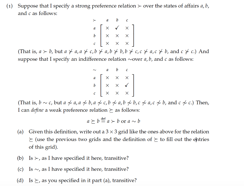 Solved Suppose that I specify a strong preference | Chegg.com