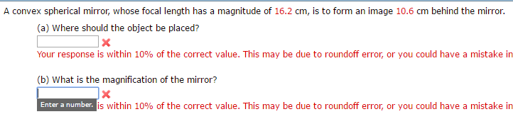 Solved A convex spherical mirror, whose focal length has a | Chegg.com