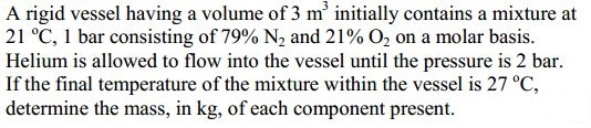 Solved A rigid vessel having a volume of 3 m initially | Chegg.com