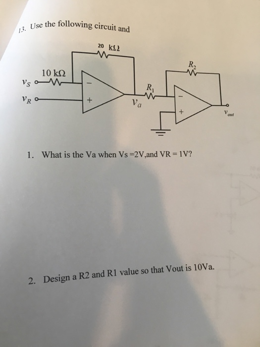 Solved Use the following circuit and What is the Va when Vs | Chegg.com