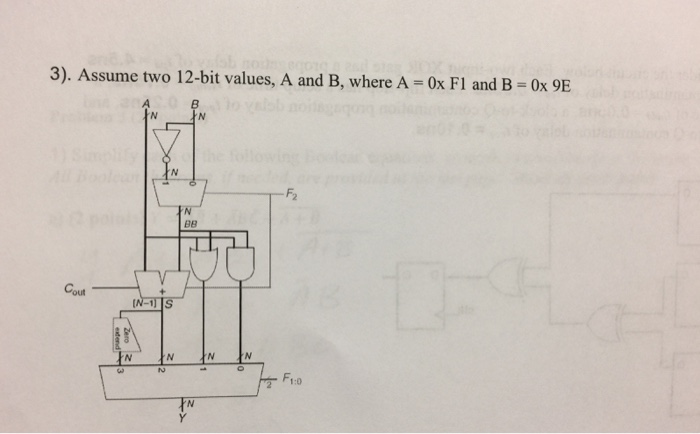 Solved 3). Assume two 12-bit values, A and B, where A-0x F1 | Chegg.com