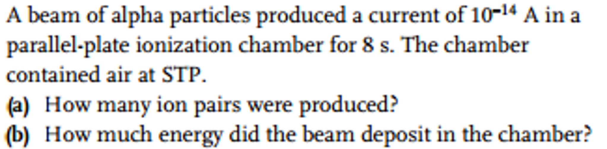 Solved A beam of alpha particles produced a current of | Chegg.com