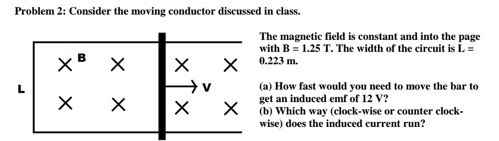 Solved Consider the moving conductor discussed in class. | Chegg.com