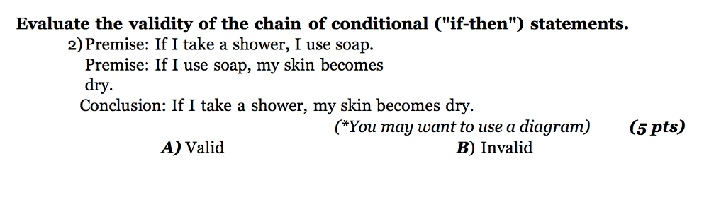 Solved Evaluate the validity of the chain of conditional | Chegg.com