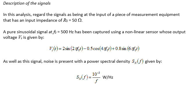 Solved Description of the signals In this analysis, regard | Chegg.com