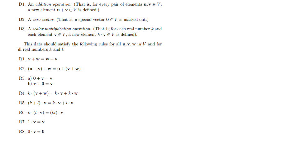 Solved DI. An addition operation. (That is, for every pair | Chegg.com