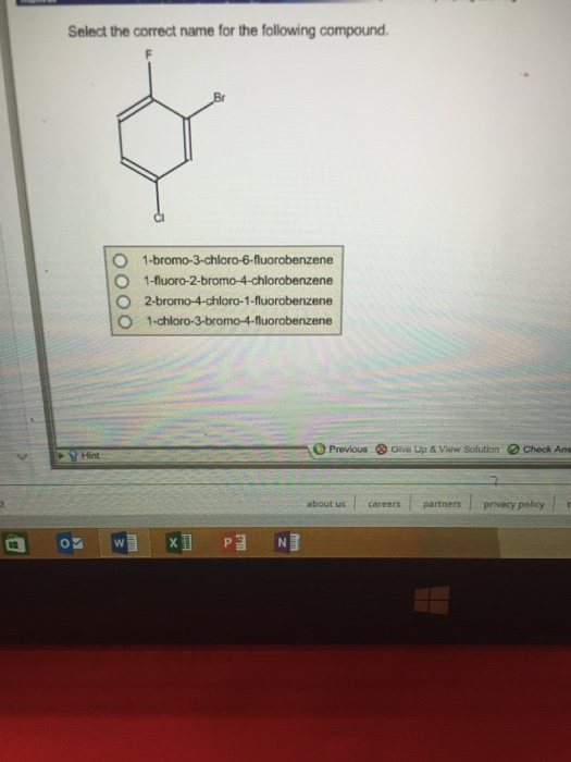 Solved Select the correct name for the following compound. | Chegg.com