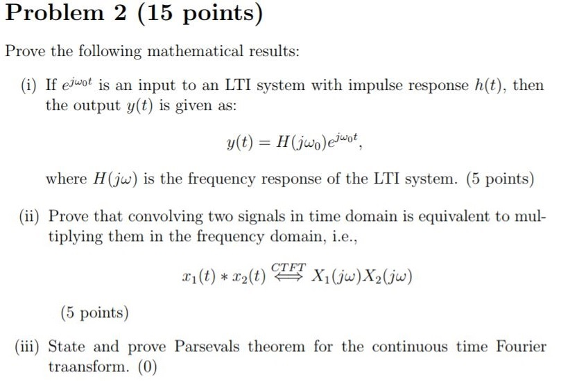 Solved Problem 2 (15 points) Prove the following | Chegg.com