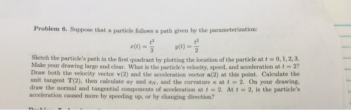 Solved Suppose that a particle follows a path given by the | Chegg.com