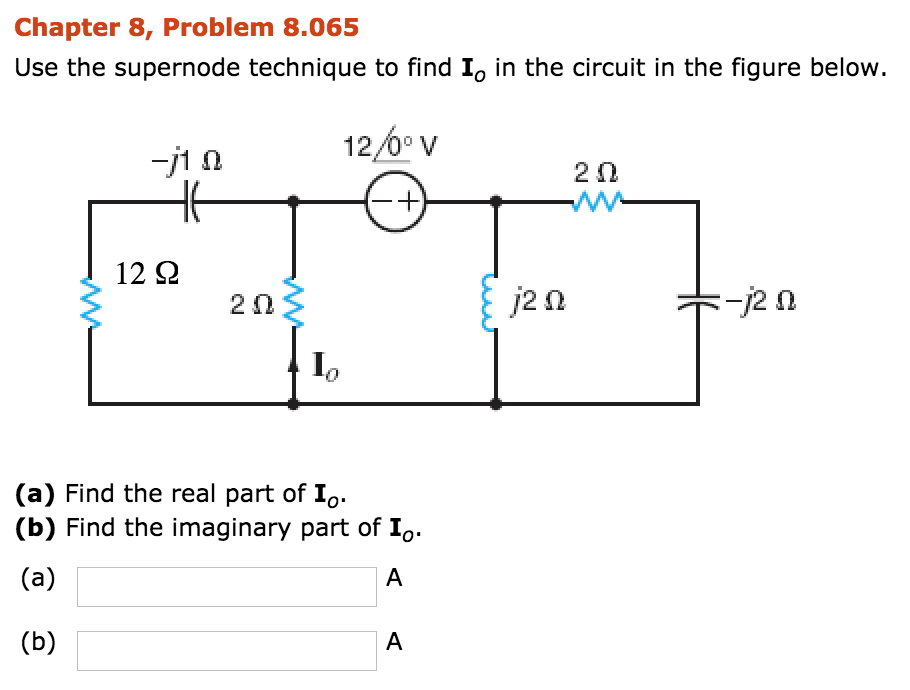 Solved Chapter 8, Problem 8.065 Use the supernode technique | Chegg.com