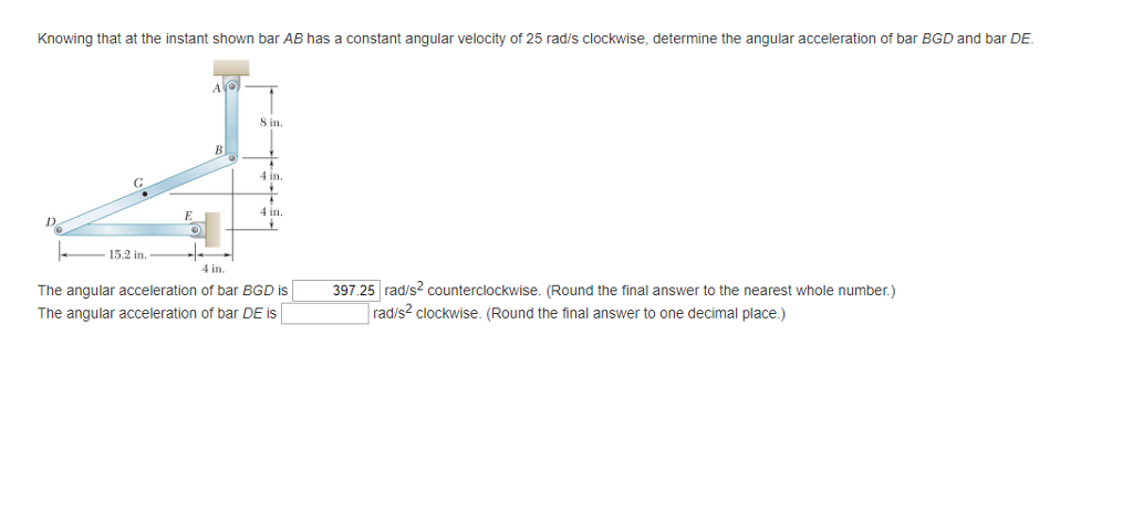Solved Knowing that at the instant shown bar AB has a | Chegg.com
