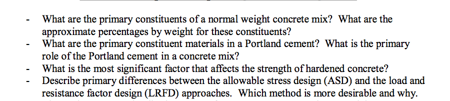 Solved What are the primary constituents of a normal weight | Chegg.com