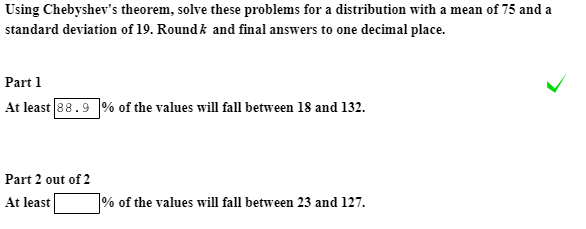 Solved Using Chebyshev's theorem, solve these problems for a | Chegg.com