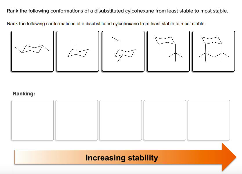 Solved Rank the following conformations of a disubstituted | Chegg.com