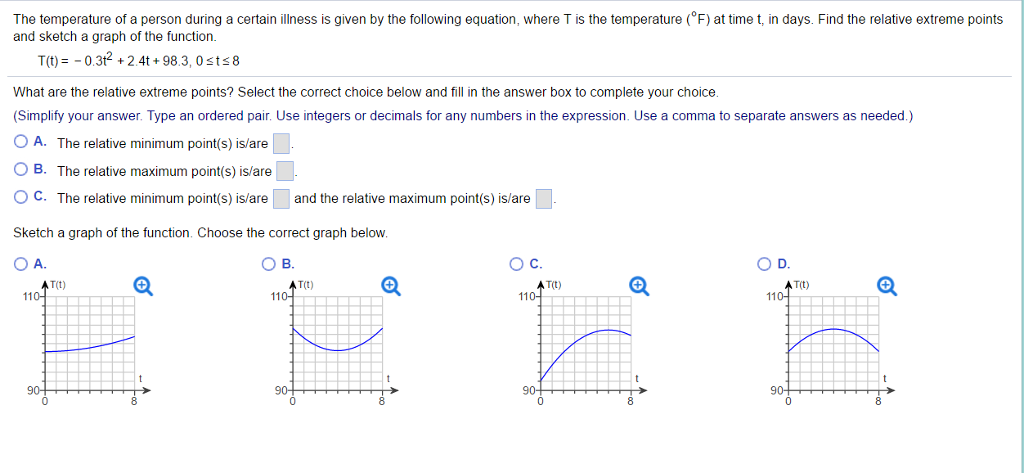 Solved The temperature of a person during a certain illness | Chegg.com