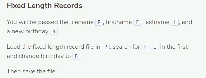 Solved Fixed Length Records You will be passed the filename | Chegg.com