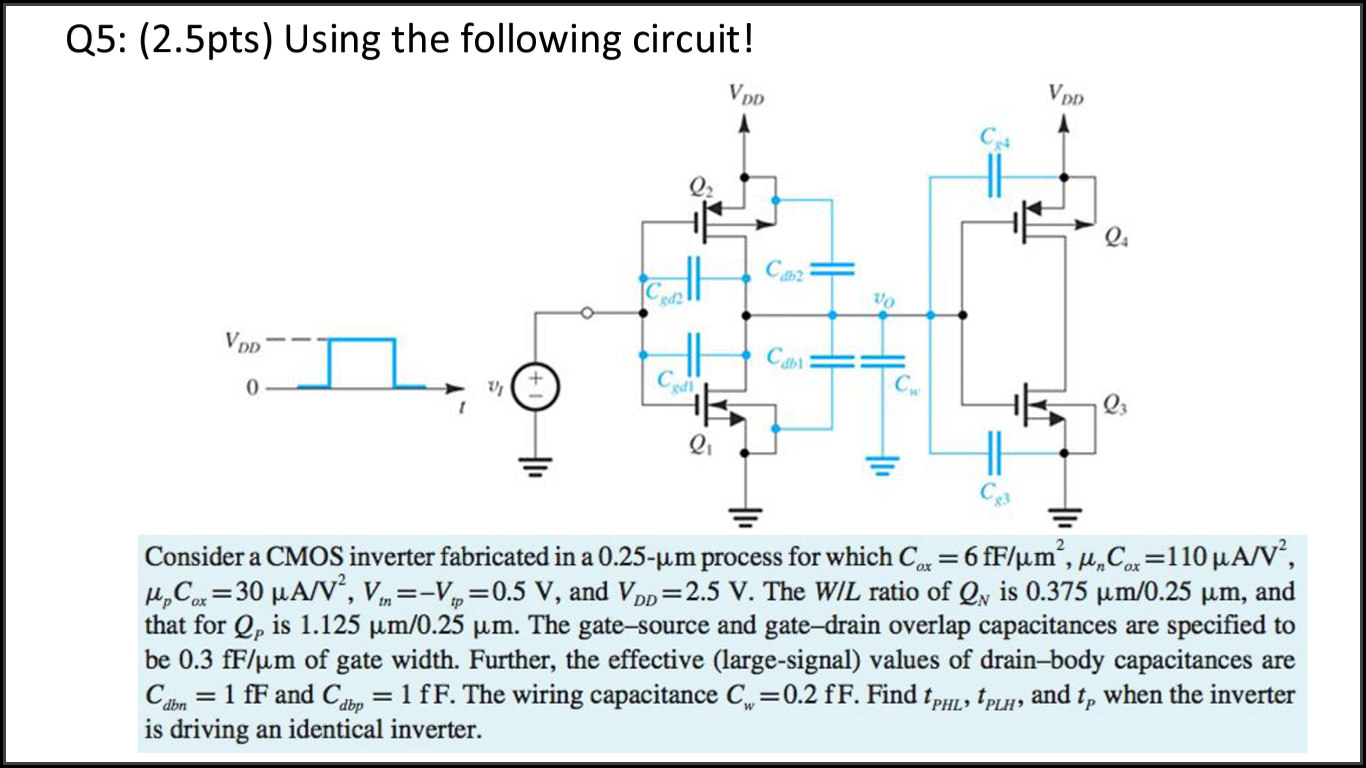 Solved Using the following circuit! Consider a CMOS | Chegg.com