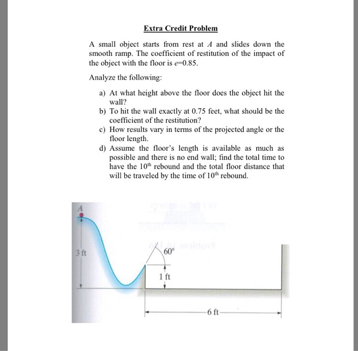 Solved Extra Credit Problem A smal object starts from rest | Chegg.com