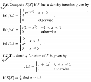 Compute E [X] if X has a density function given by f | Chegg.com