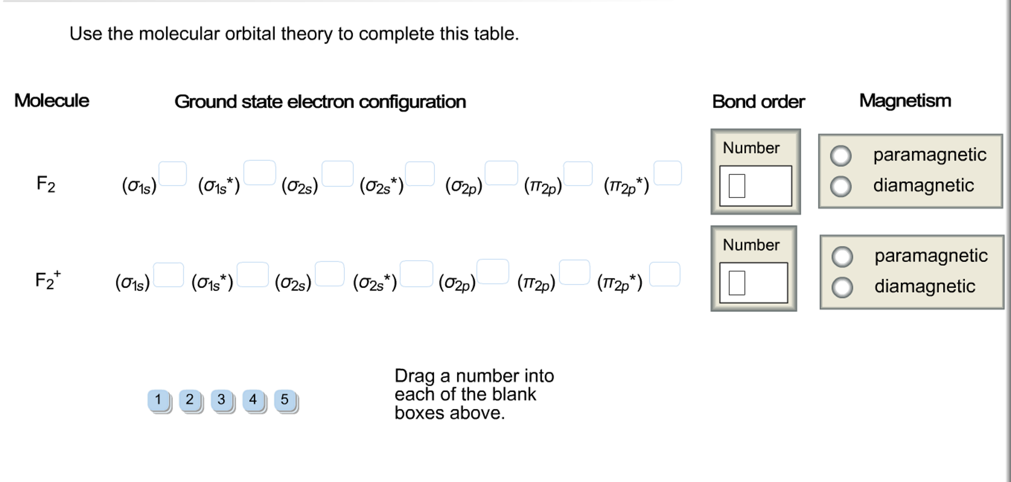 Use Molecular Orbital Theory To Complete The Ground Cheggcom