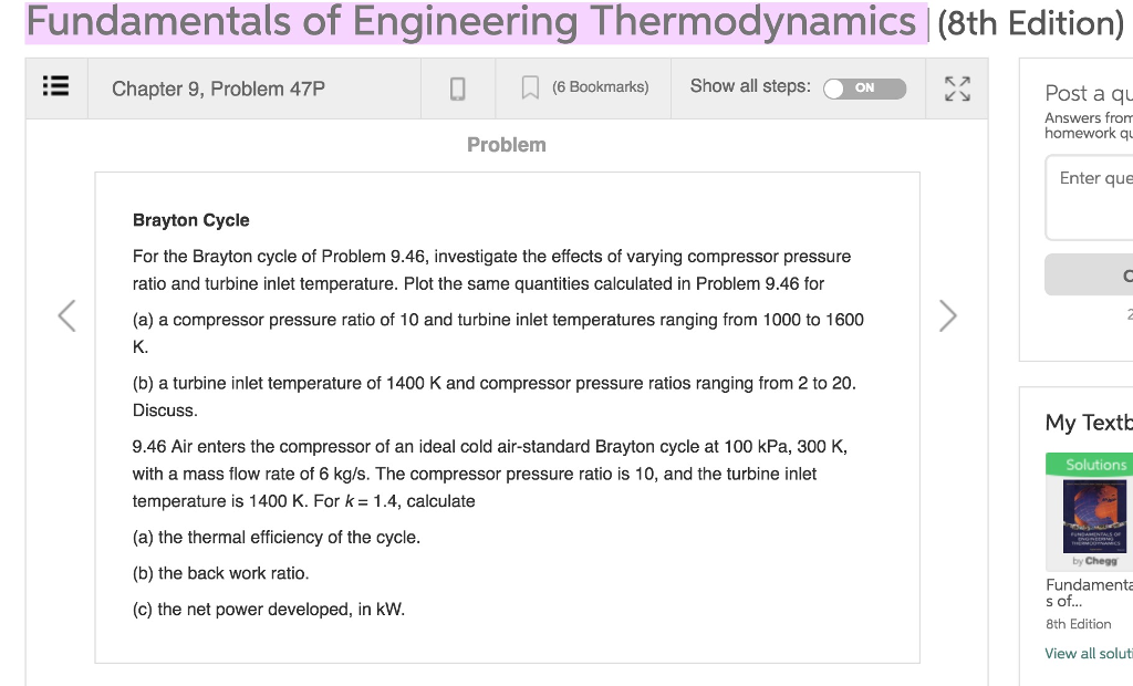 Solved Fundamentals of Engineering Thermodynamics |(8th | Chegg.com