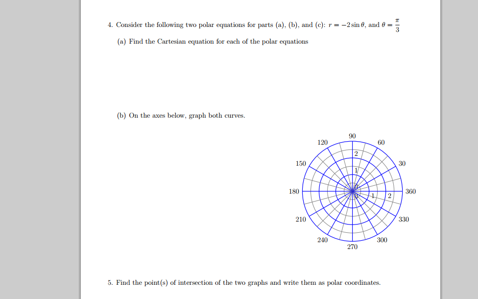 Solved 4. Consider the following two polar equations for | Chegg.com