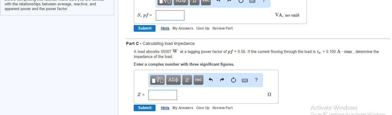 Solved Calculating Average Power Reactive Power And The 1545