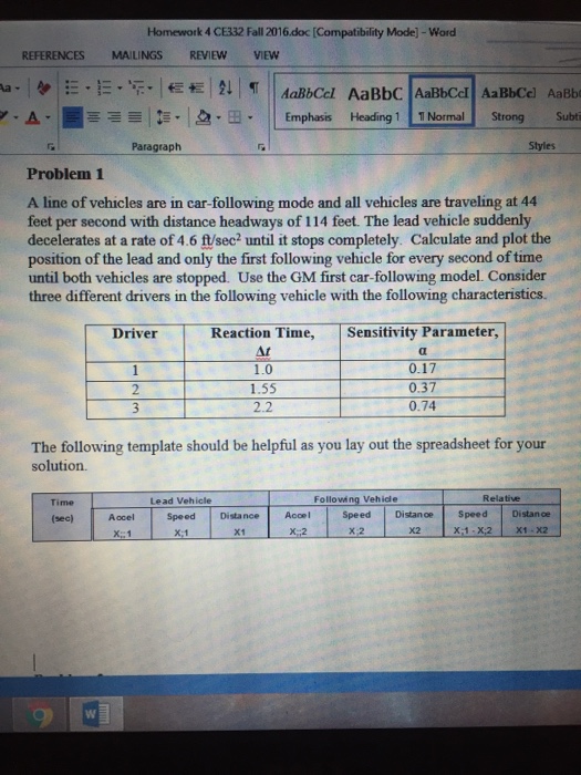 A line of vehicles are in car-following mode and all | Chegg.com