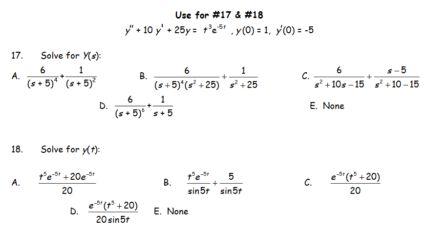 Solved y" + 10 y' + 25y = t^3e^-5t, y(0) = 1, y'(0) = -5 | Chegg.com
