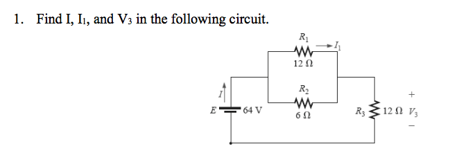 Solved Find I, I1, and V3 in the following circuit. | Chegg.com