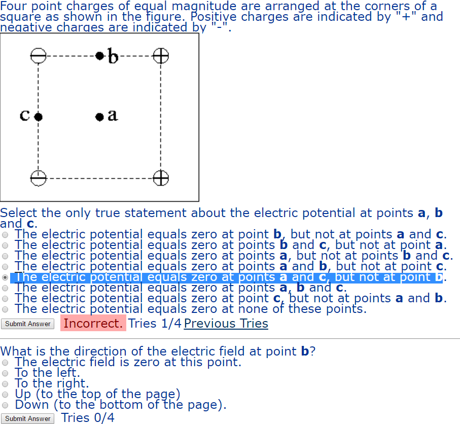 Solved Four point charges of equal magnitude are arranged at | Chegg.com