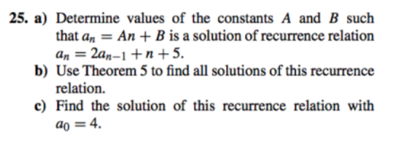 Solved 25. a) Determine values of the constants A and B such | Chegg.com