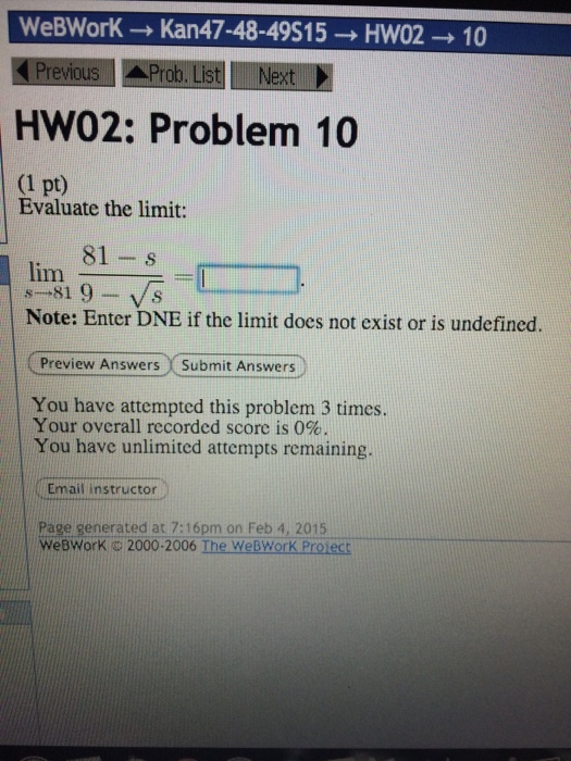 Solved WeBWork Kan47-48-49S15 HW02 10 revious HW02: Problem | Chegg.com