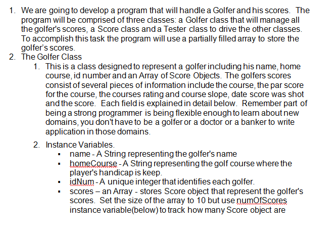 Solved 1. We are going to develop a program that will handle | Chegg.com