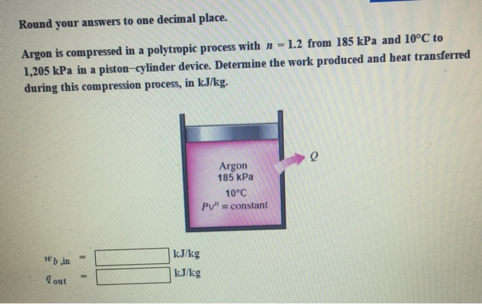 Solved Argon is compressed in a polytropic process with n = | Chegg.com