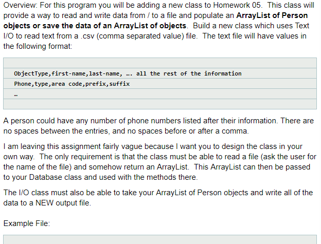 Phone,type,area code,prefix,suffix (3) the class | Chegg.com