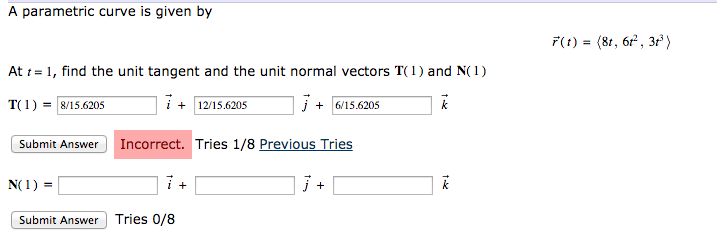 Solved A parametric curve is given by r(t) = (8t, 6t^2, | Chegg.com