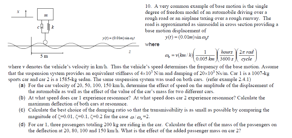 Solved 10. A very common example of base motion is the | Chegg.com